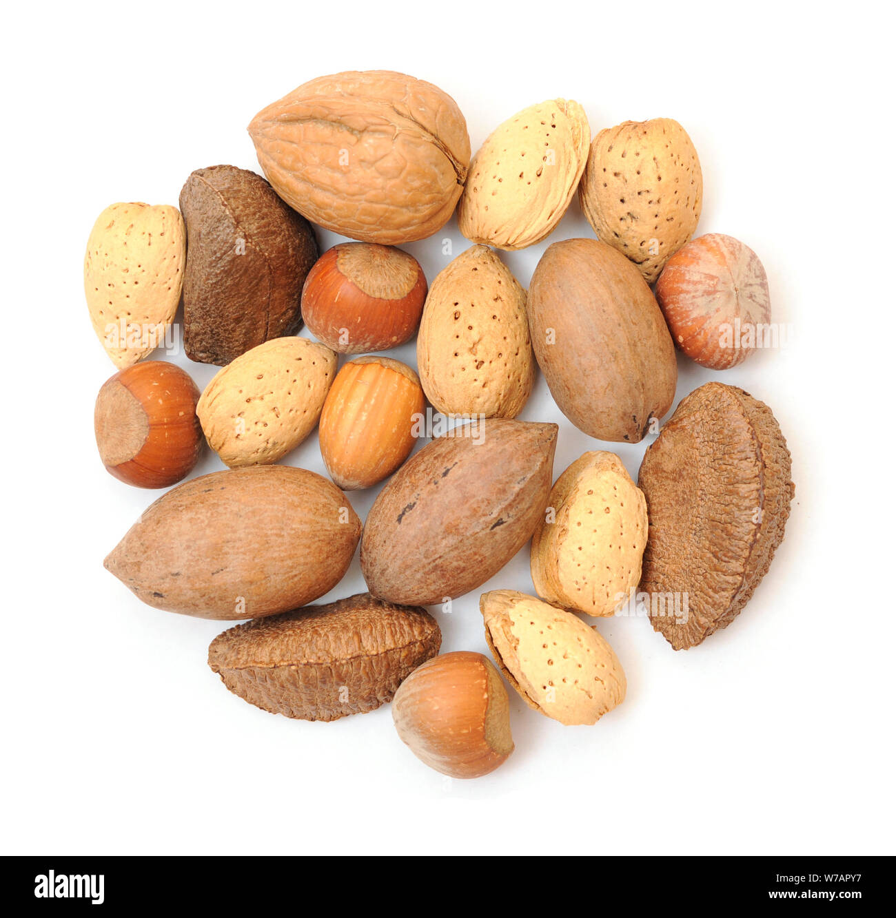 some kinds of nuts in shell Stock Photo - Alamy