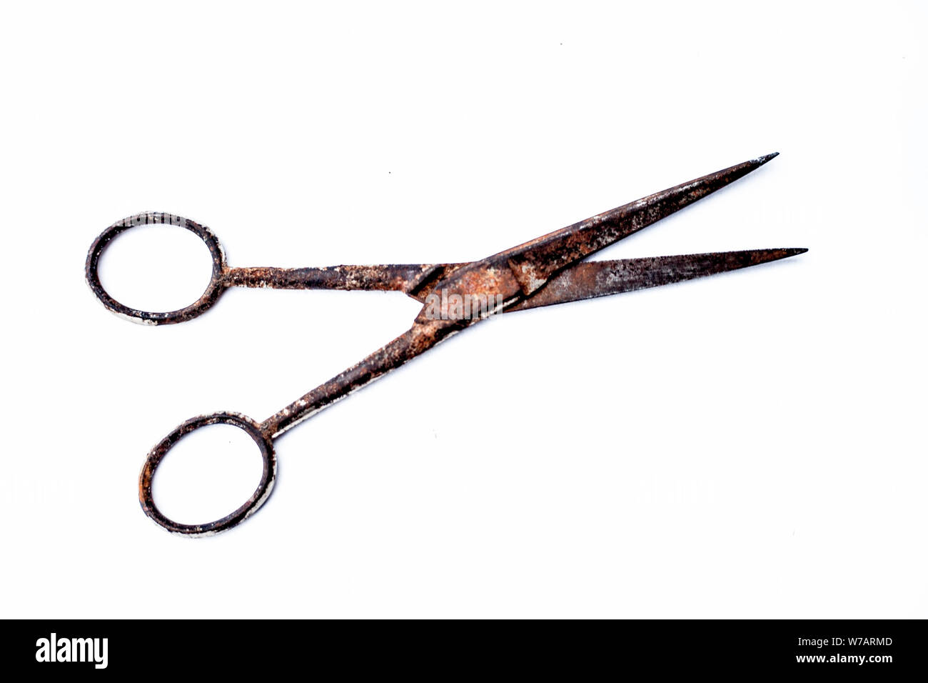 Close up of rusted metal scissor isolated on white Stock Photo - Alamy