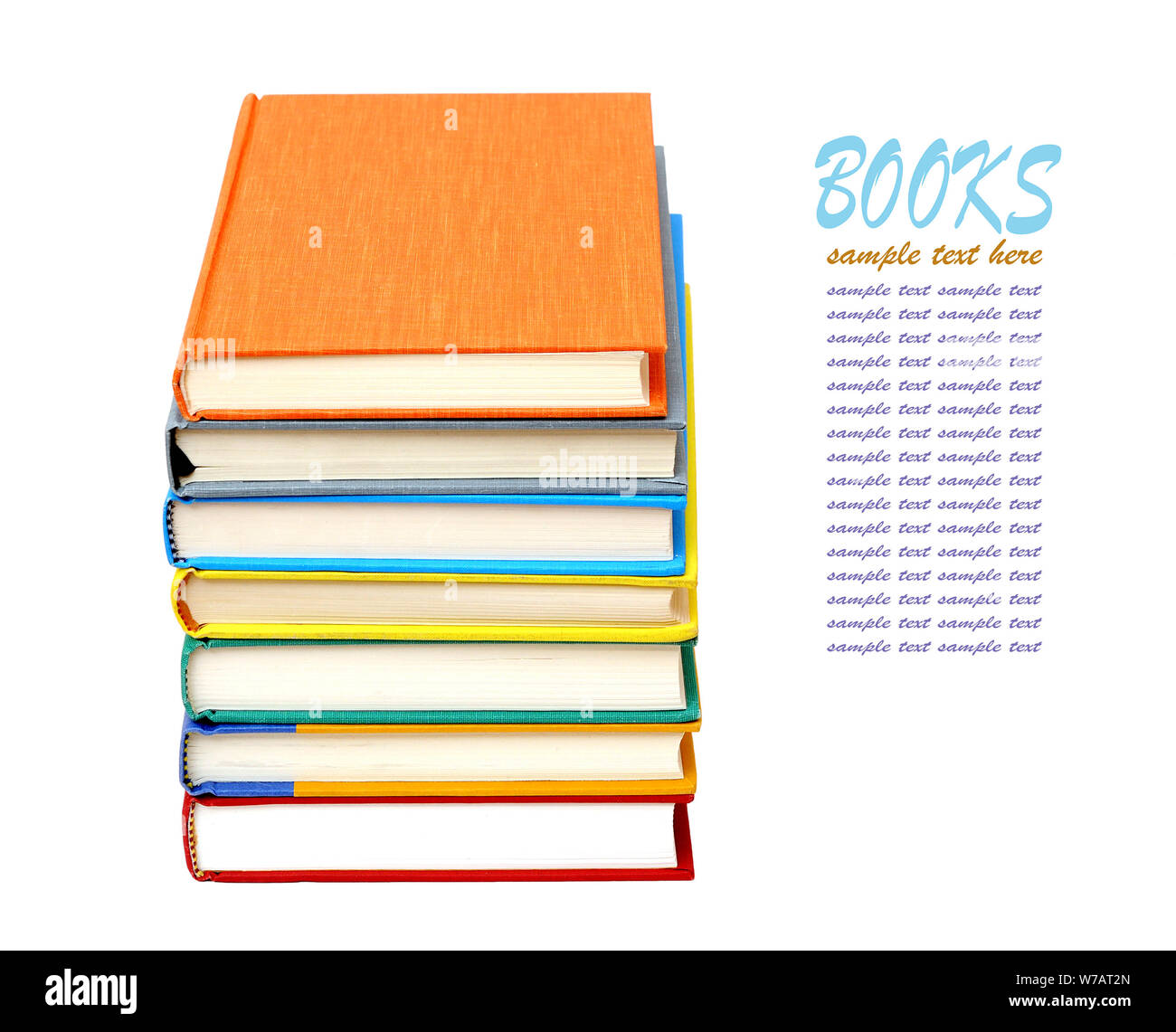pile of colorful books isolated on white background Stock Photo - Alamy