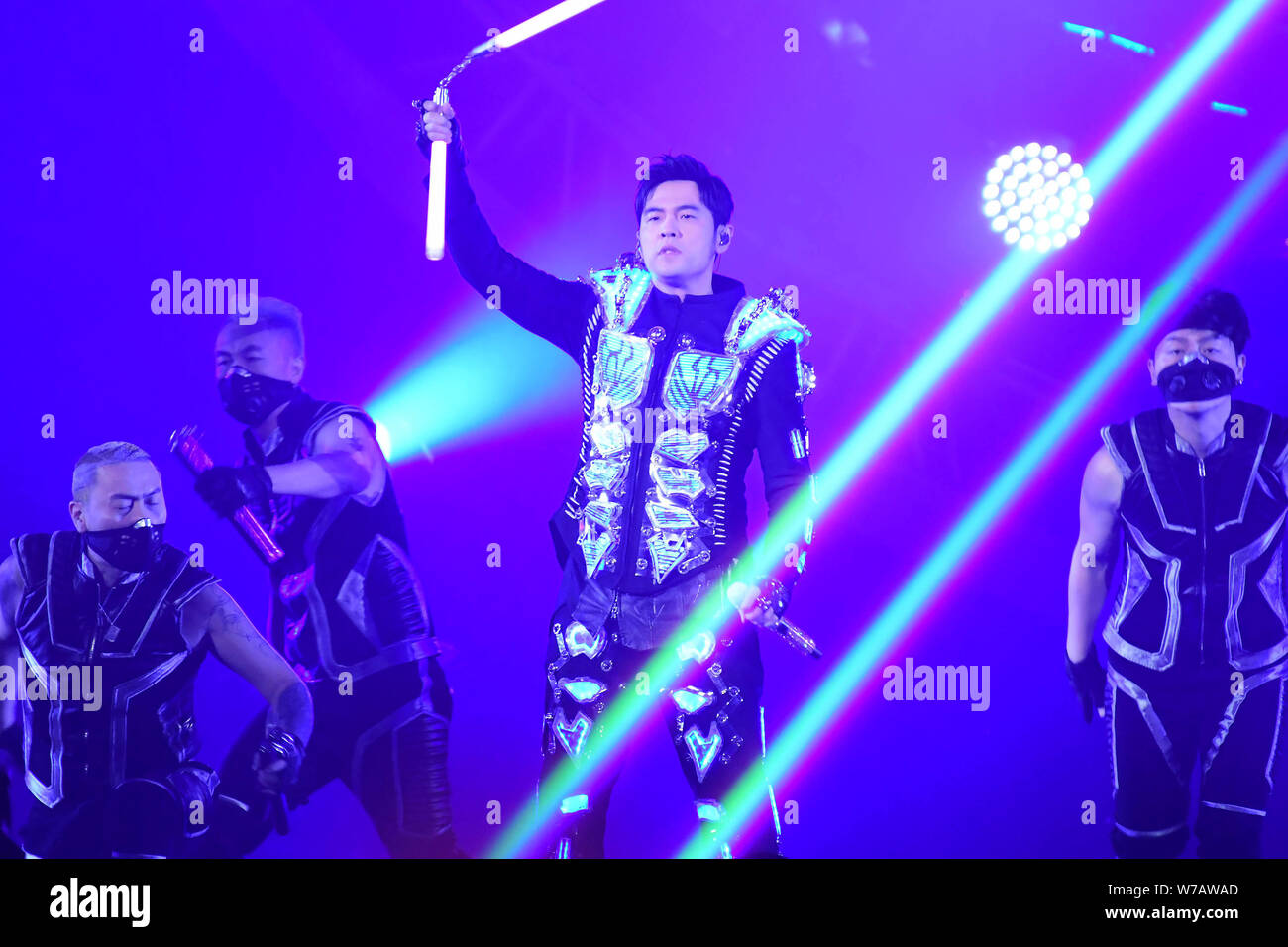 **TAIWAN OUT**Taiwanese singer Jay Chou performs at the last Taipei ...