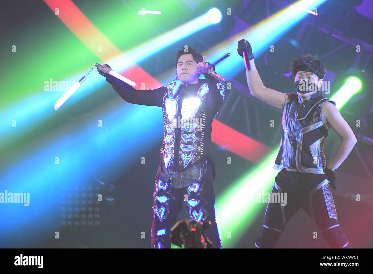 **TAIWAN OUT**Taiwanese singer Jay Chou performs at the last Taipei ...