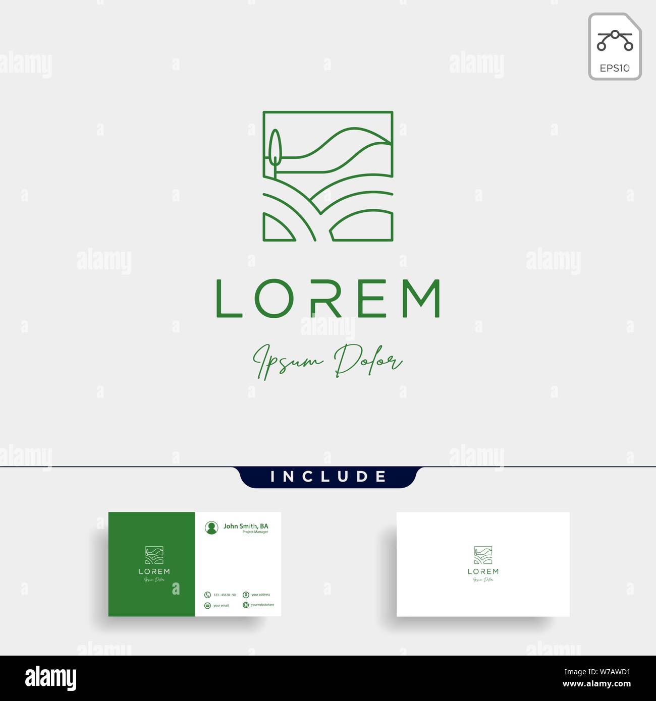 free Landscape Logo design for landscaping company Stock Vector Image ...