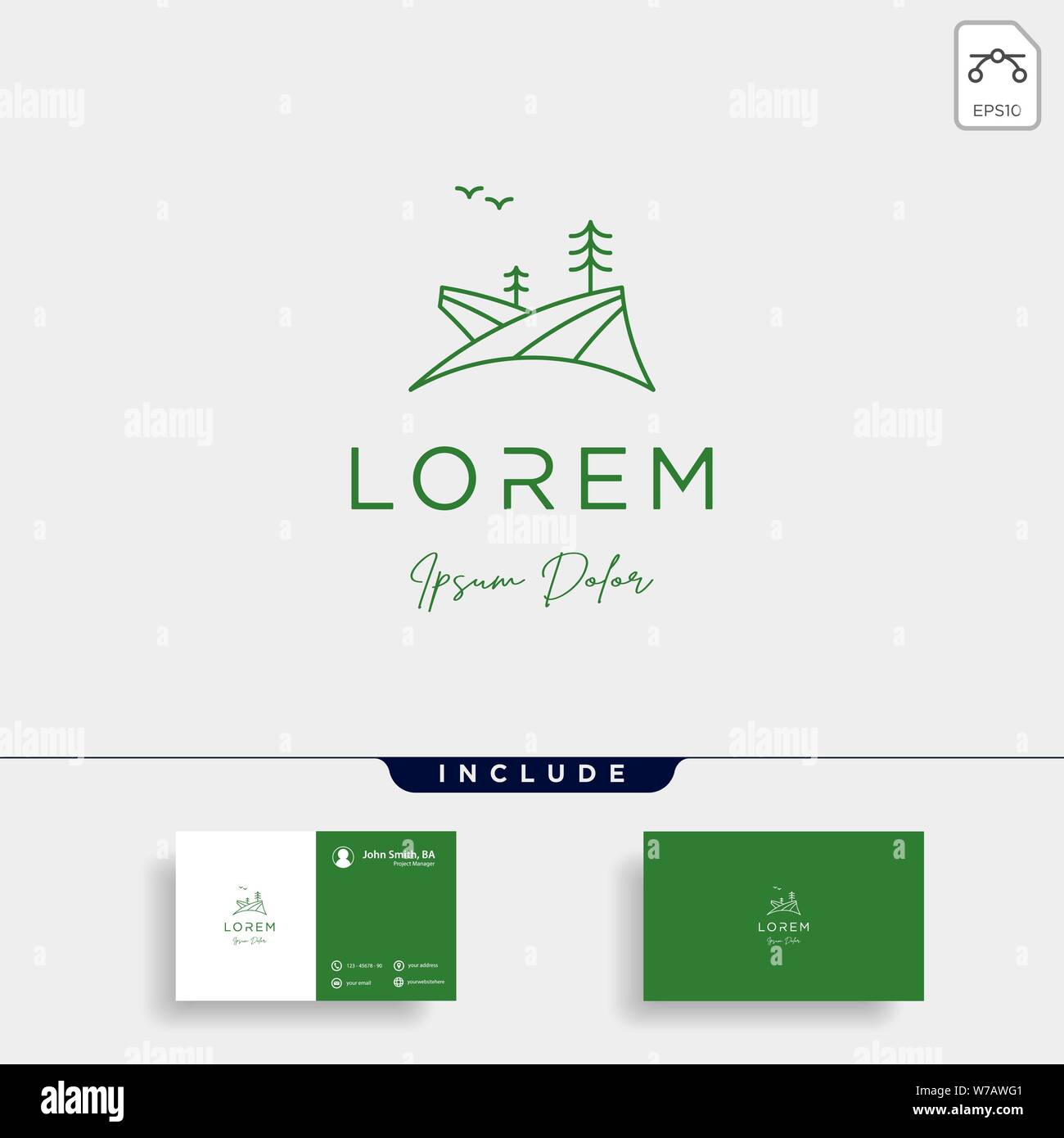 free Landscape Logo design for landscaping company Stock Vector Image ...