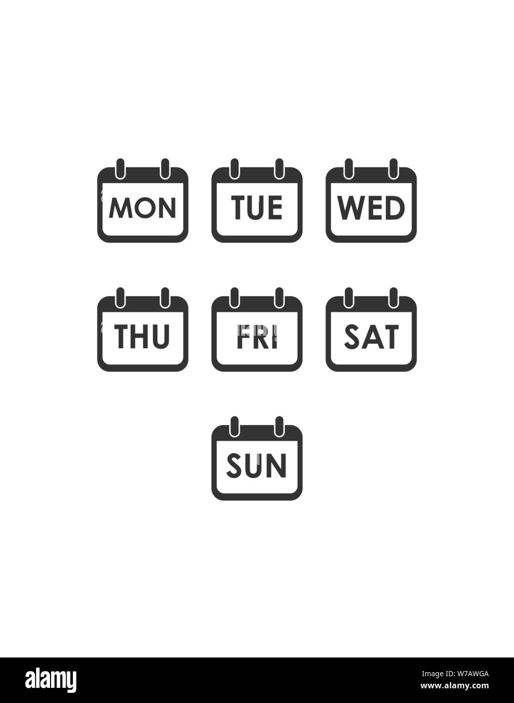 Vector illustration, flat design. Days of the week icon Stock Vector ...