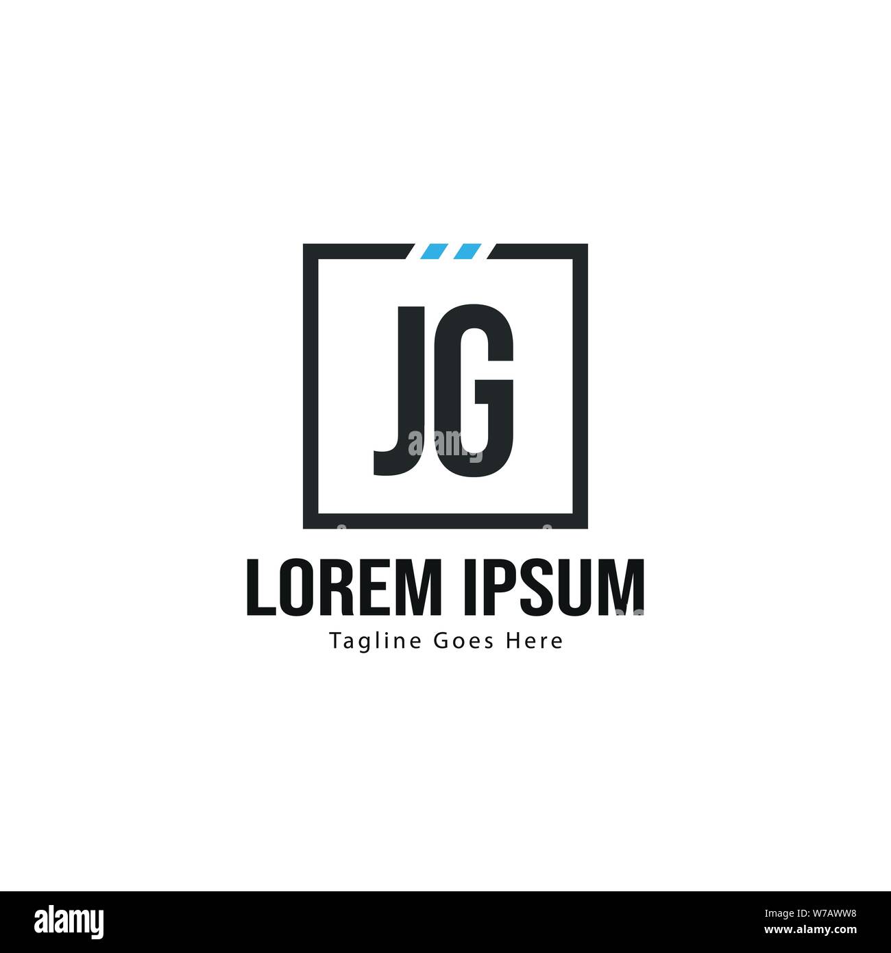 Initial JG logo template with modern frame. Minimalist JG letter logo ...