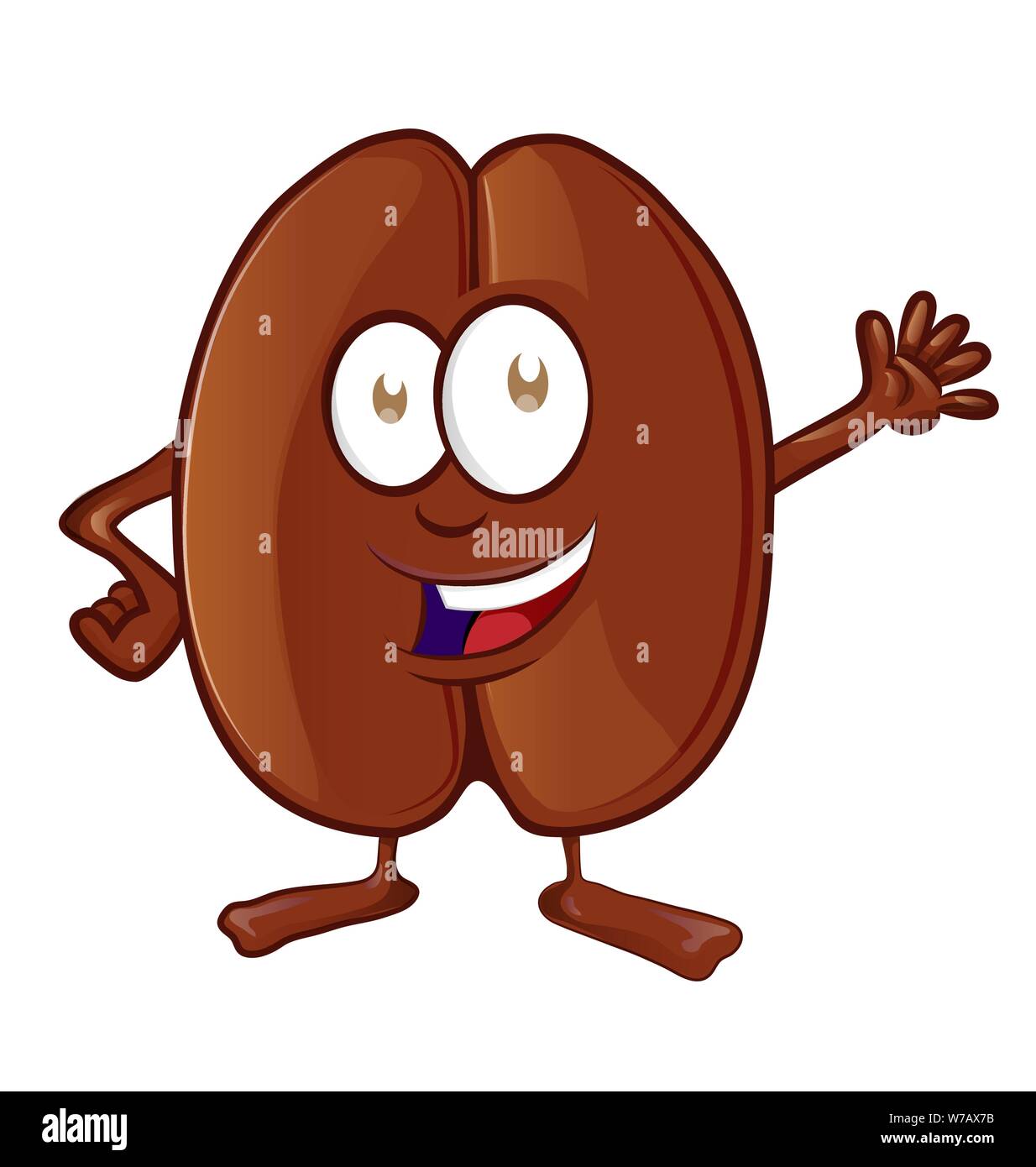 Coffee bean mascot cartoon isolated on white background Stock Vector ...