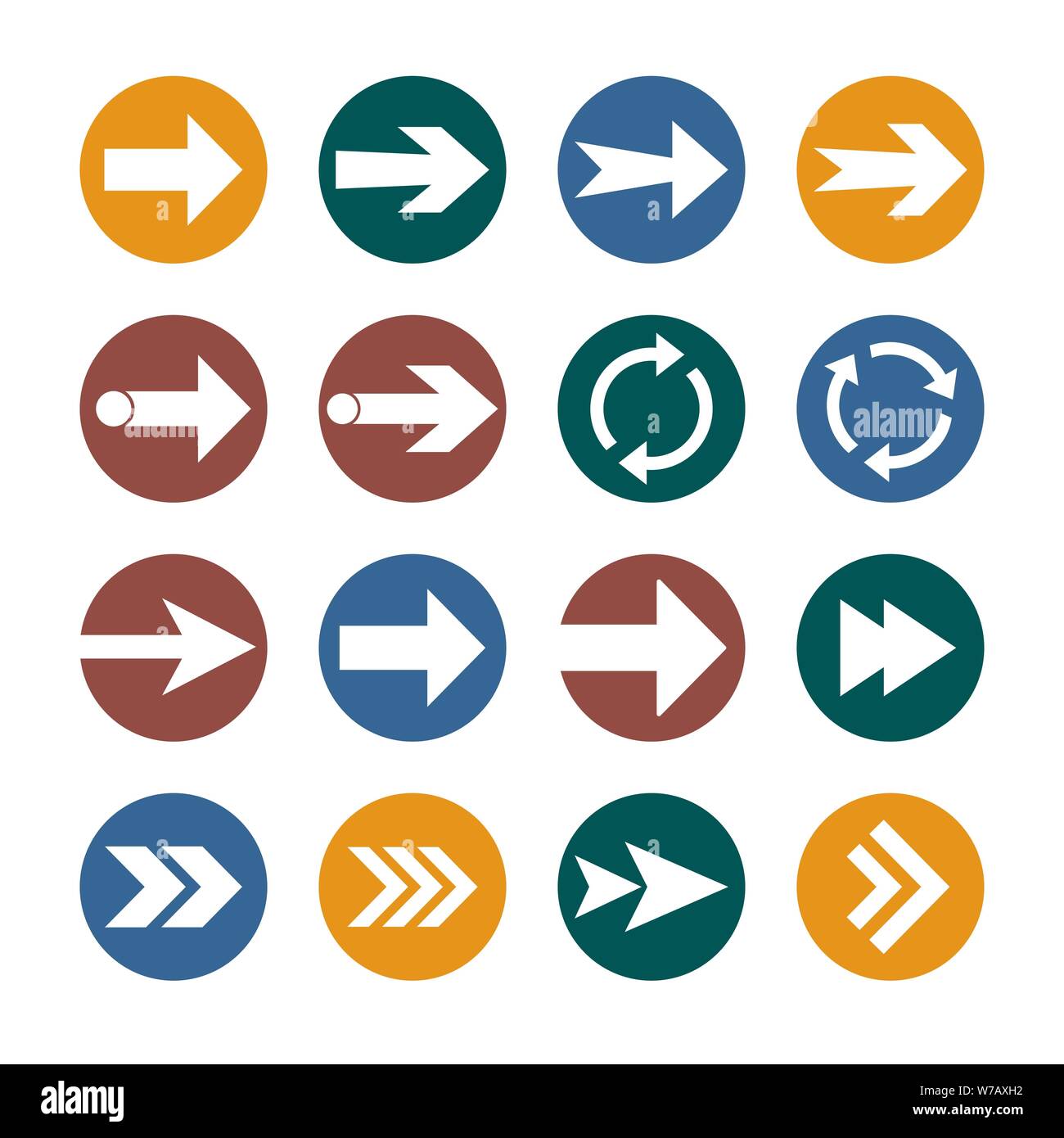Vector illustration, flat design. Arrow icon set Stock Vector Image ...