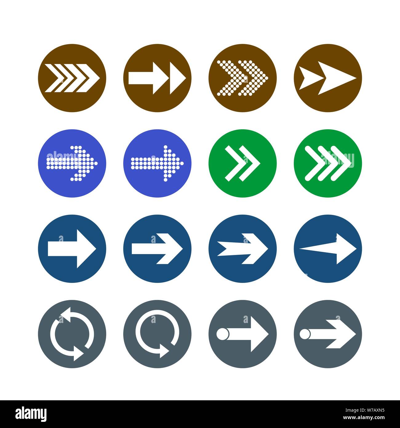 Vector illustration, flat design. Arrow icon set Stock Vector Image ...