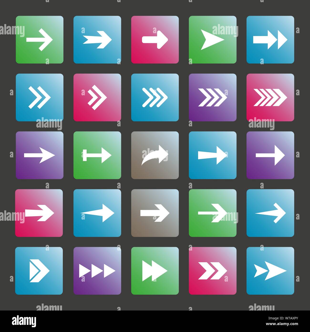 Vector illustration, flat design. Arrow icon set Stock Vector Image ...