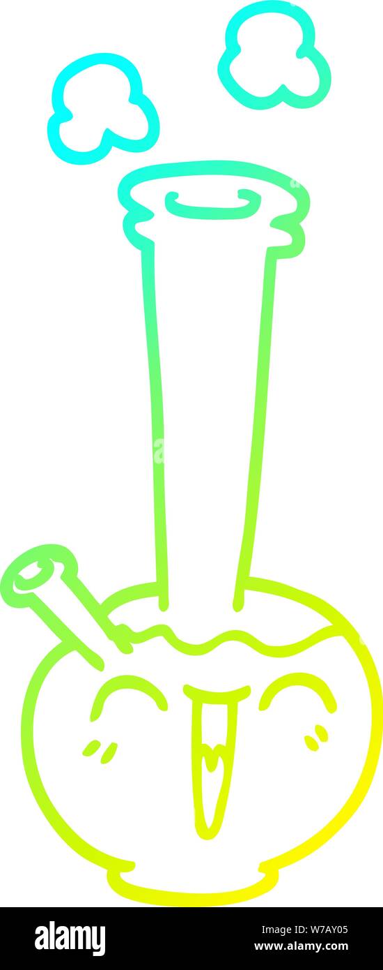 cold gradient line drawing of a cartoon bong Stock Vector Image & Art ...