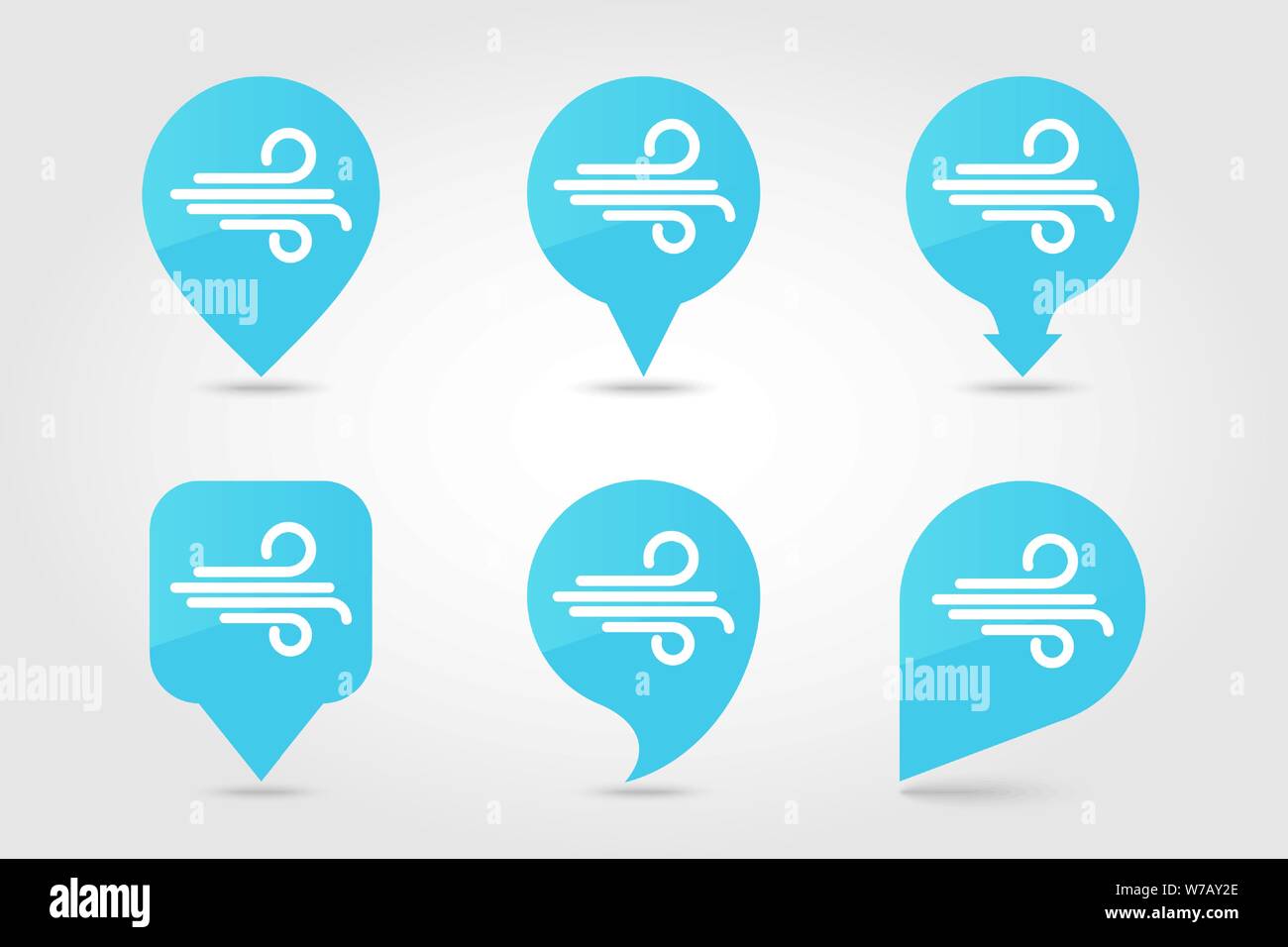 High Wind outline pin map icon. Map pointer. Map markers. Meteorology ...