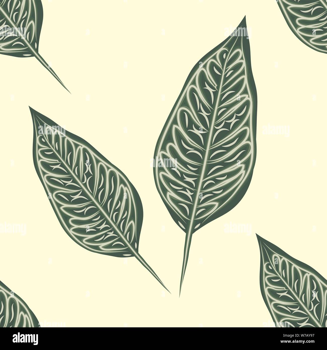 seamless pattern of tropical plants. Repeat tropical backdrop with ...