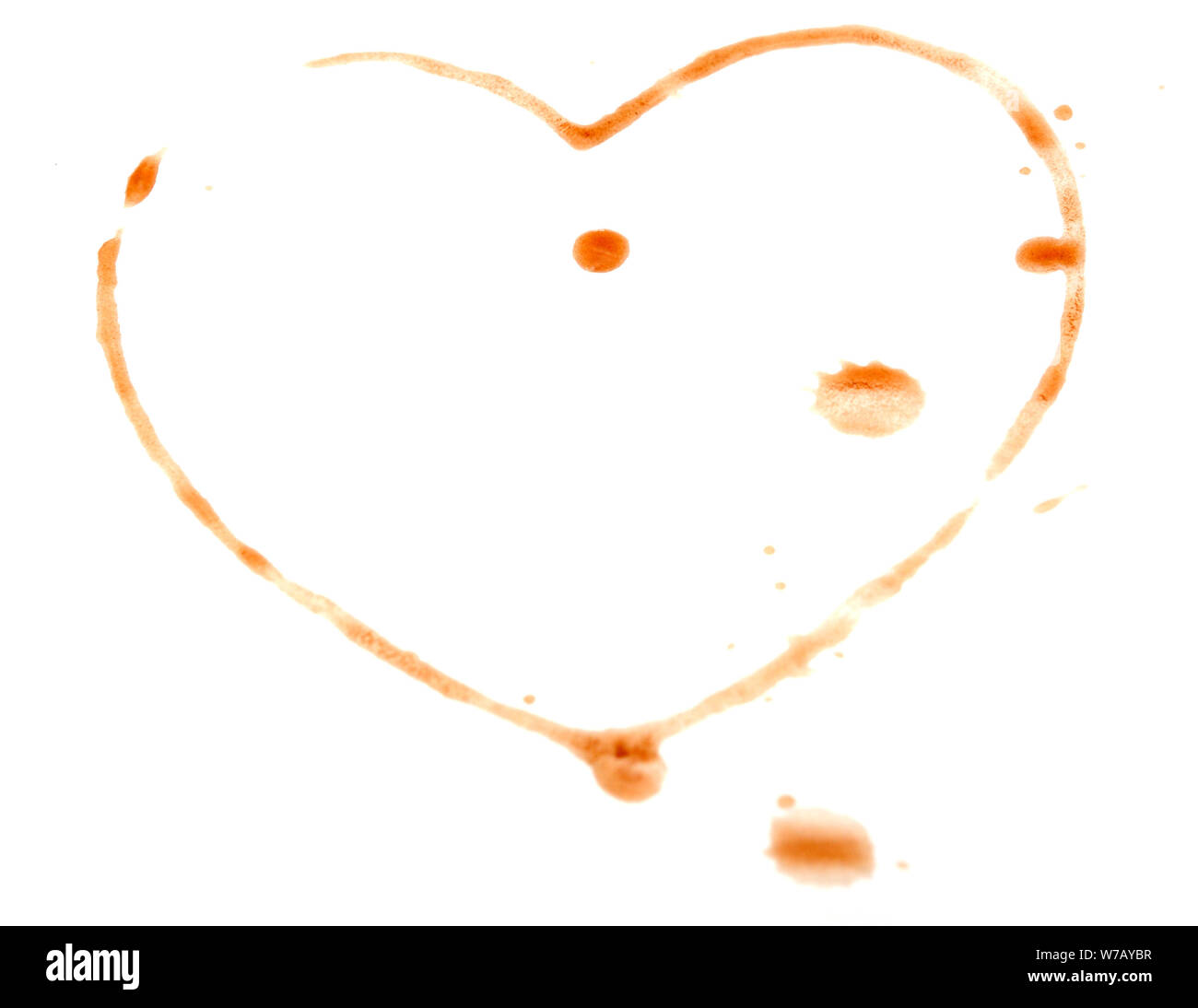 stain of coffee in heart shape Stock Photo - Alamy