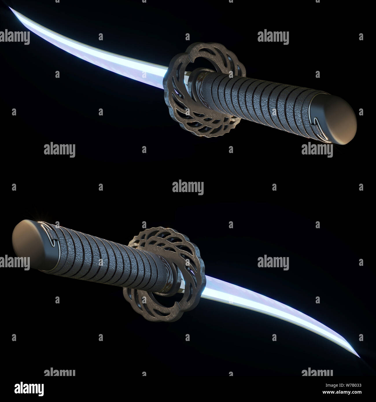 Hattori Hanzo traditional samurai realistic sword or katana, isolated ...