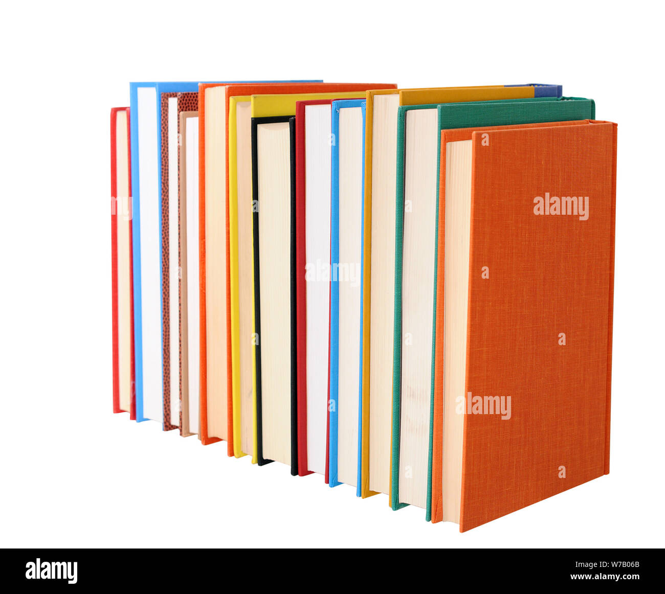 pile of colorful books isolated on white background Stock Photo - Alamy