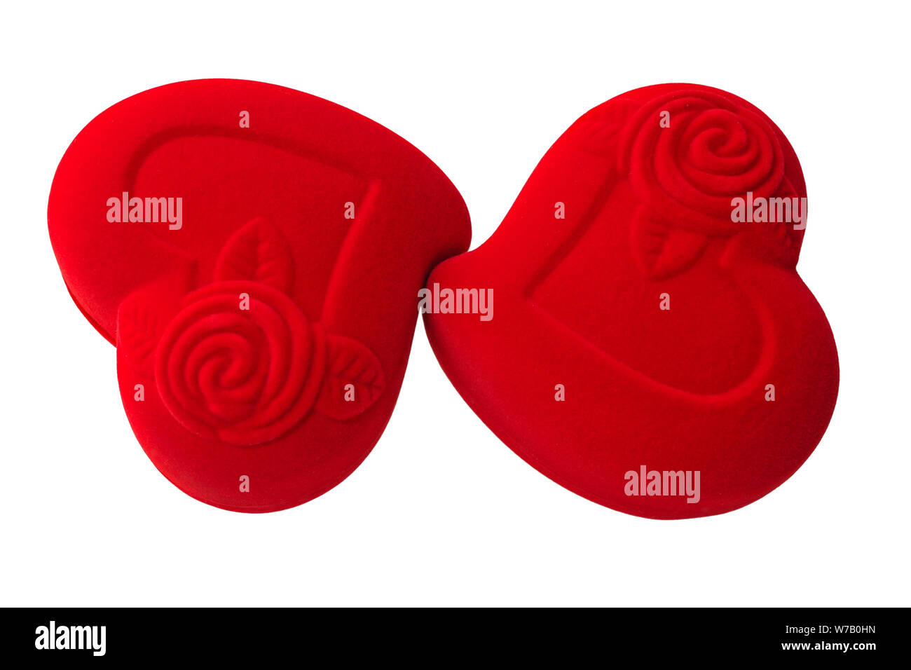 two heart boxes isolated on white background Stock Photo - Alamy