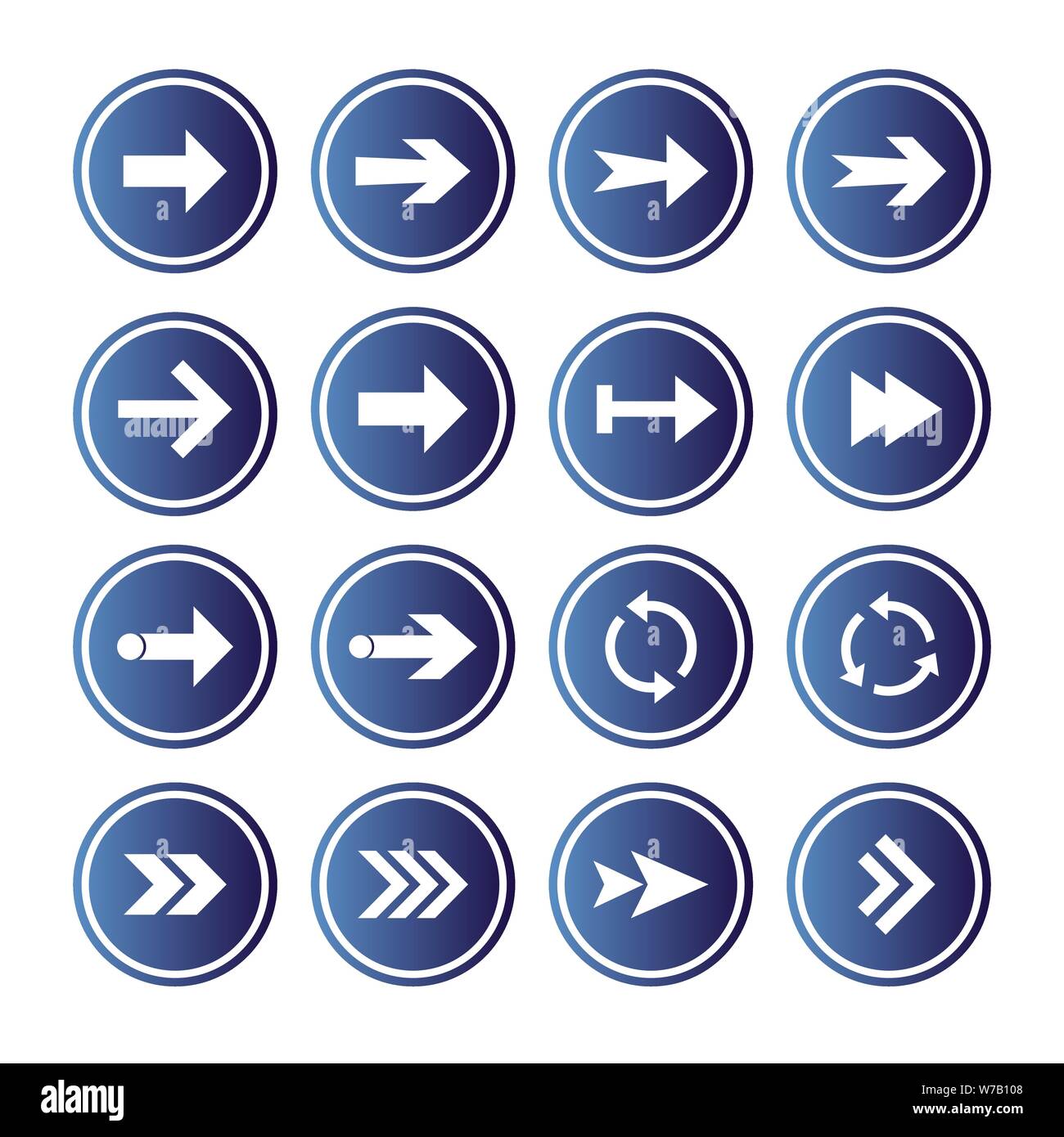 Vector illustration, flat design. Arrow icon set Stock Vector Image ...