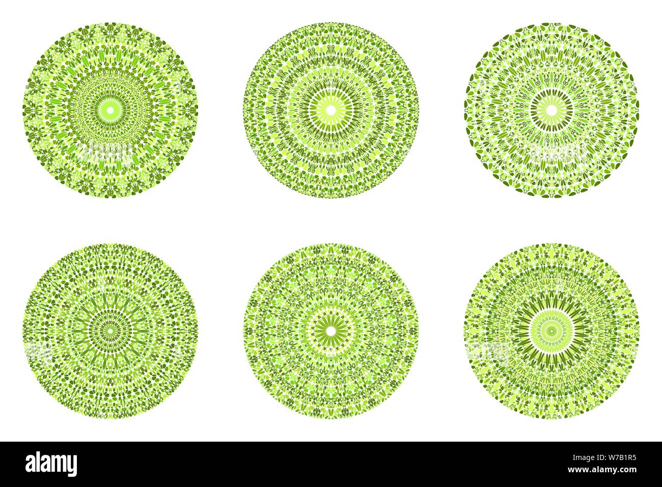 Round stone ornament mandala set - geometrical abstract vector designs ...