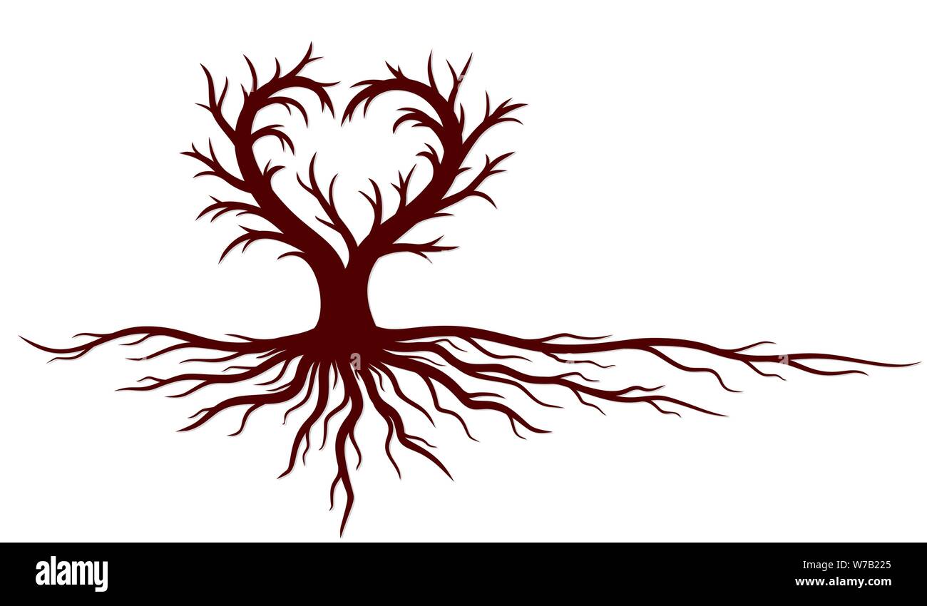 Tree Roots Drawing Heart