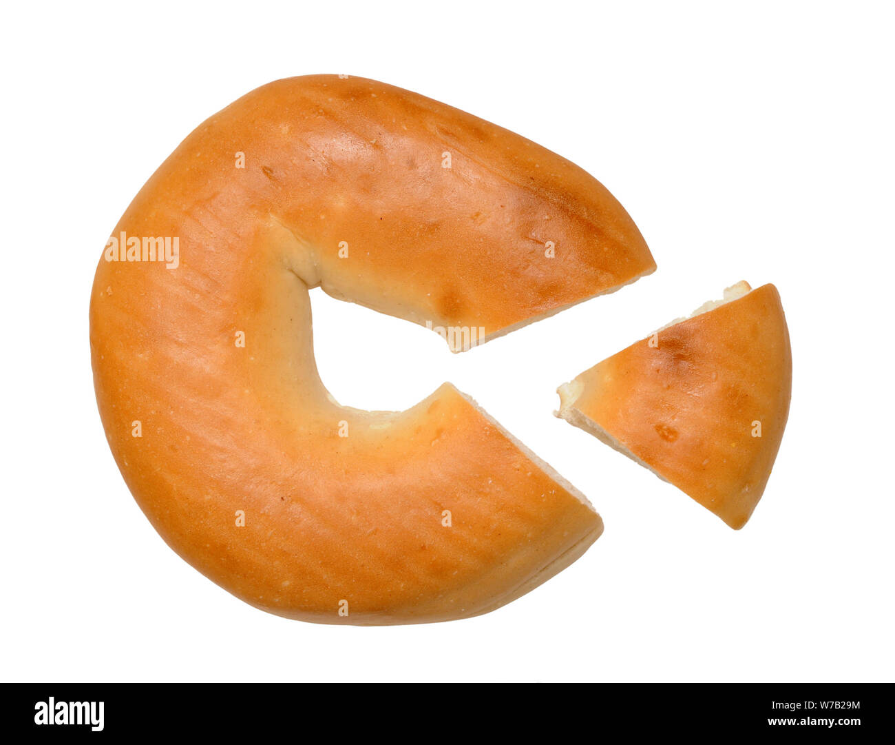single bagel isolated on white background Stock Photo - Alamy