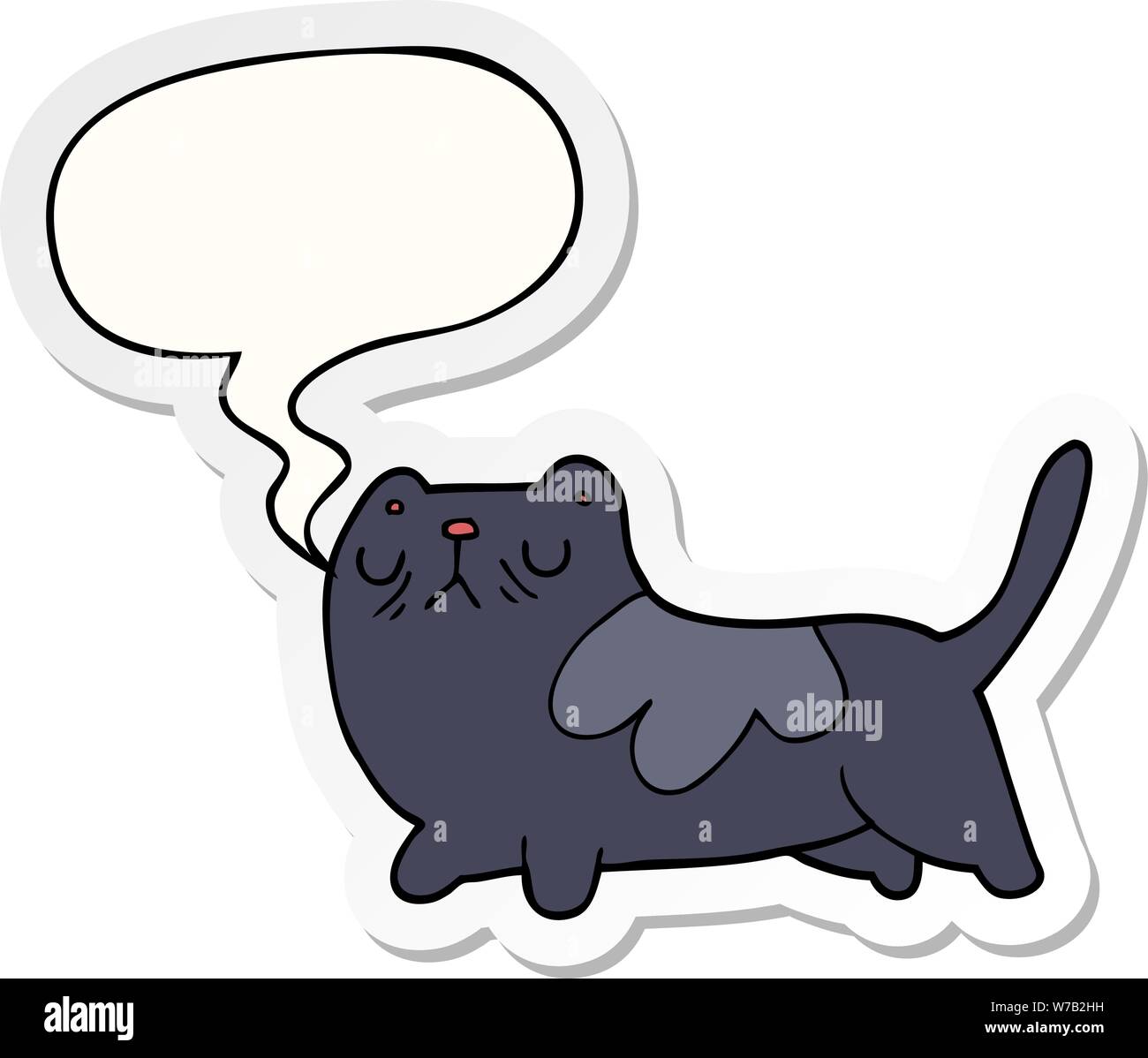 cartoon cat with speech bubble sticker Stock Vector Image & Art - Alamy