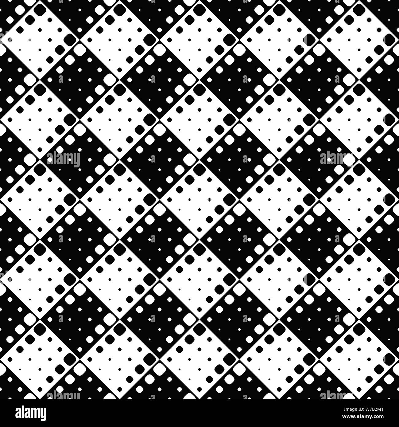 Geometrical seamless black and white rounded diagonal square pattern background - abstract ...