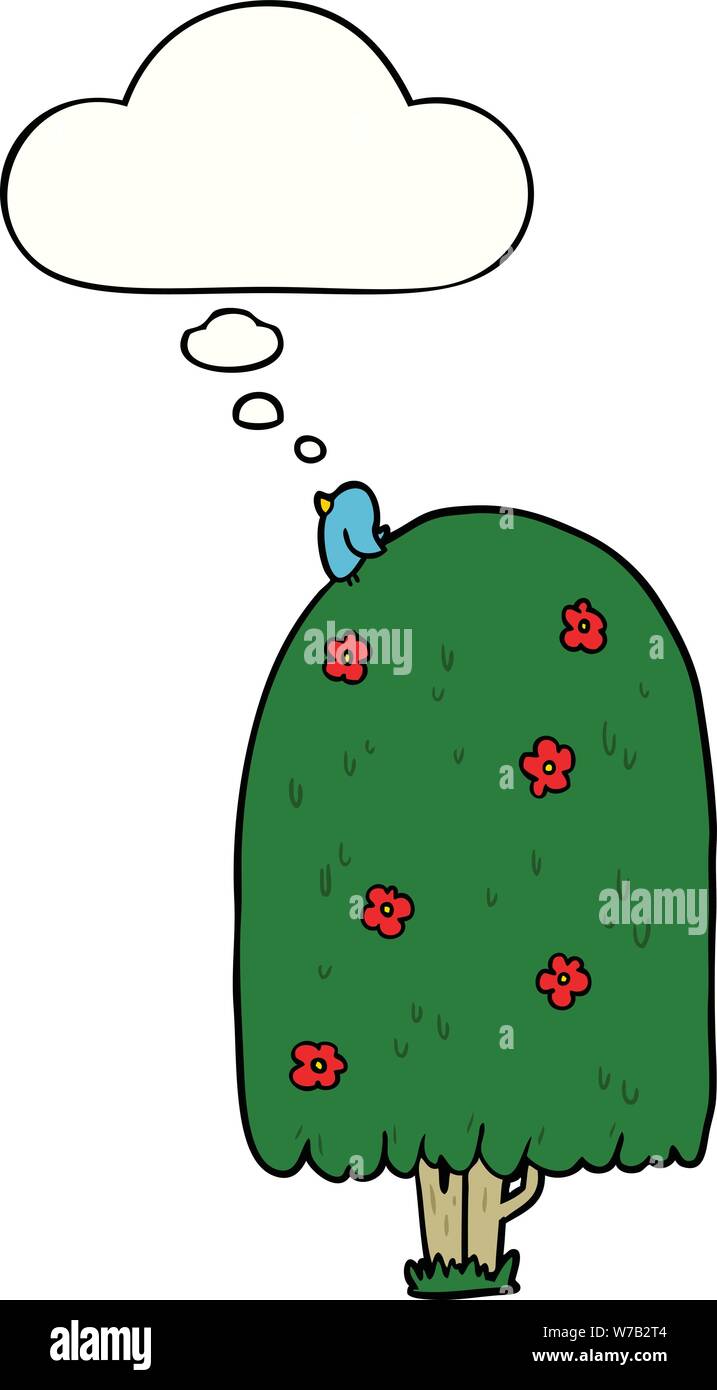 cartoon tall tree with thought bubble Stock Vector Image & Art - Alamy