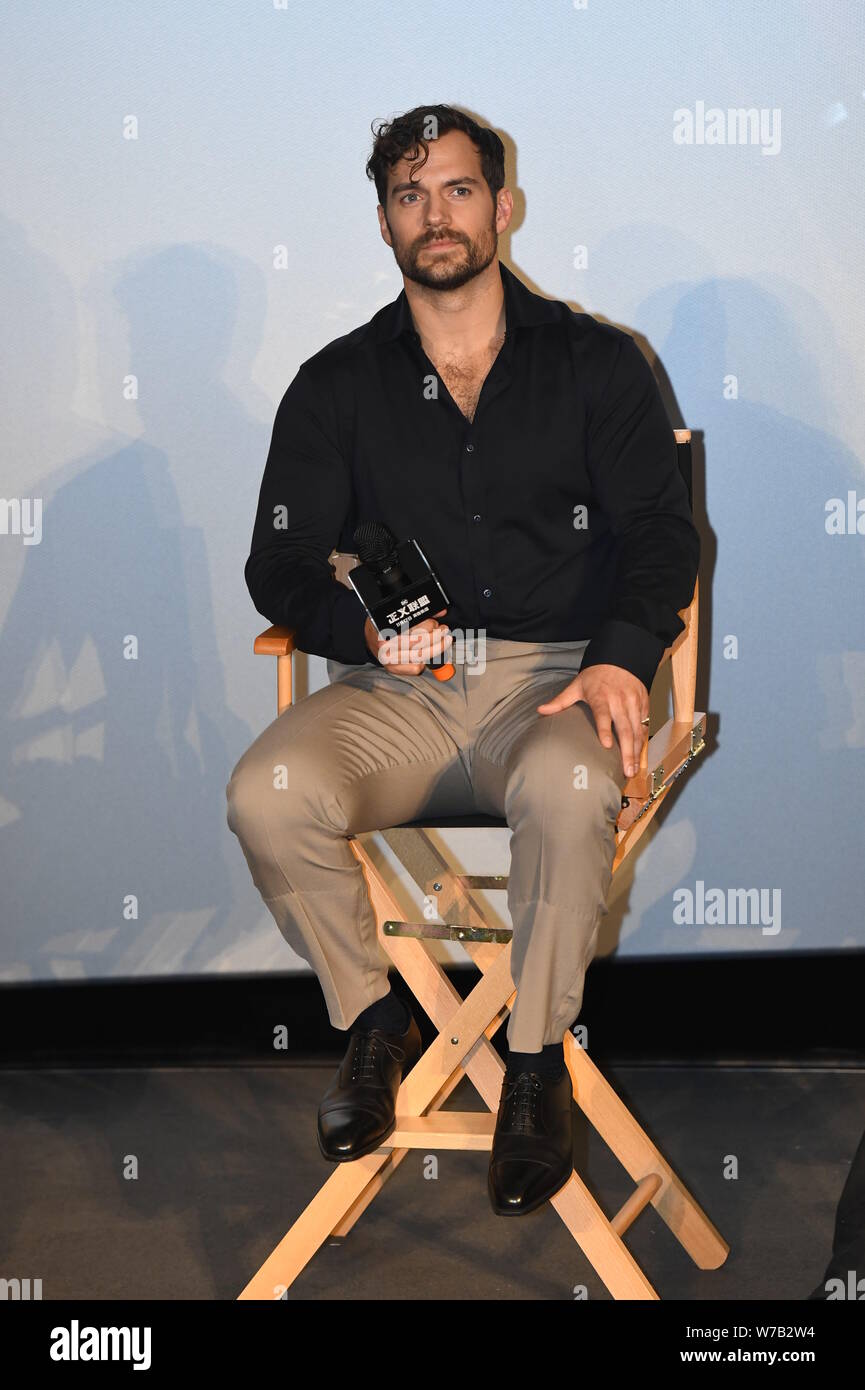 British actor Henry Cavill attends a press conference for his movie ...