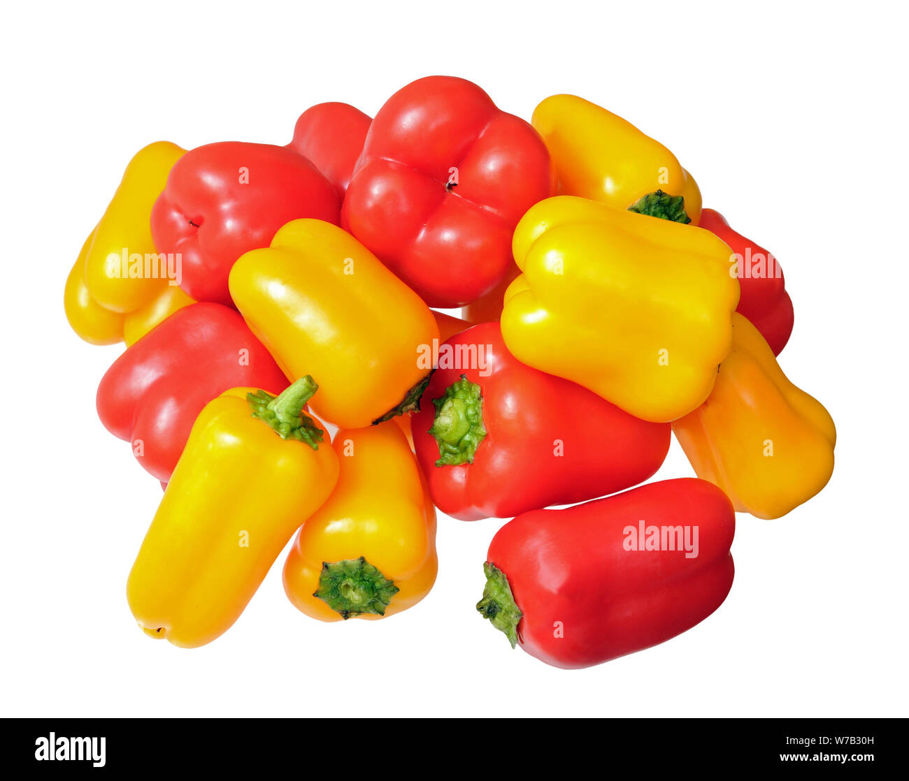 yellow and red mini bell pepper isolated on white background Stock ...