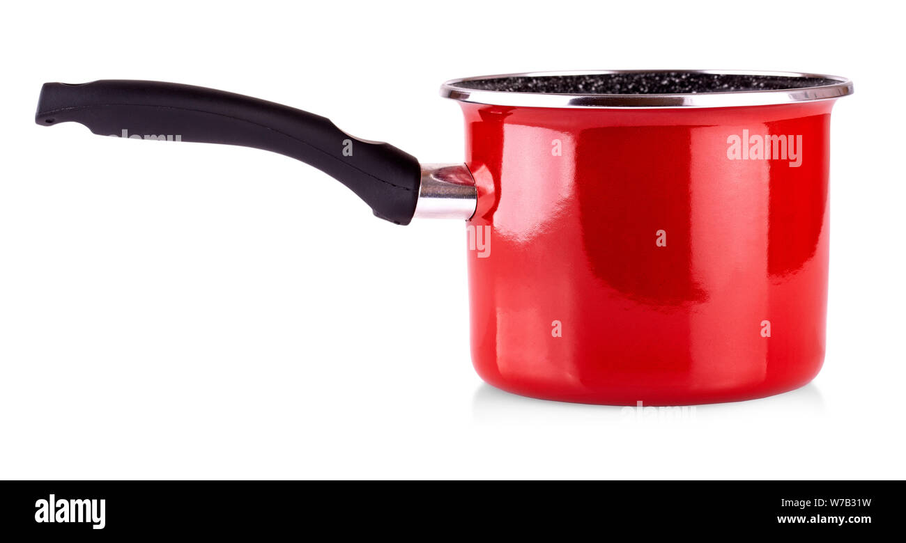 the red pot with black pen isolated on white Stock Photo - Alamy