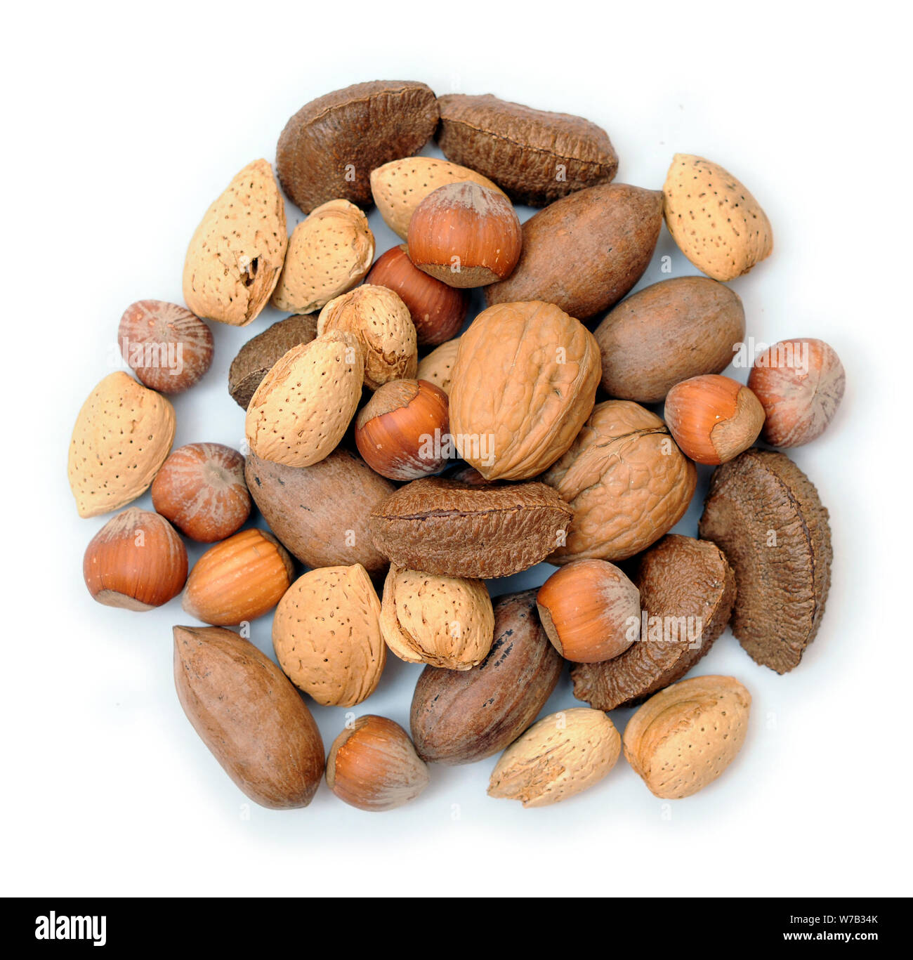 some kinds of nuts in shell Stock Photo - Alamy