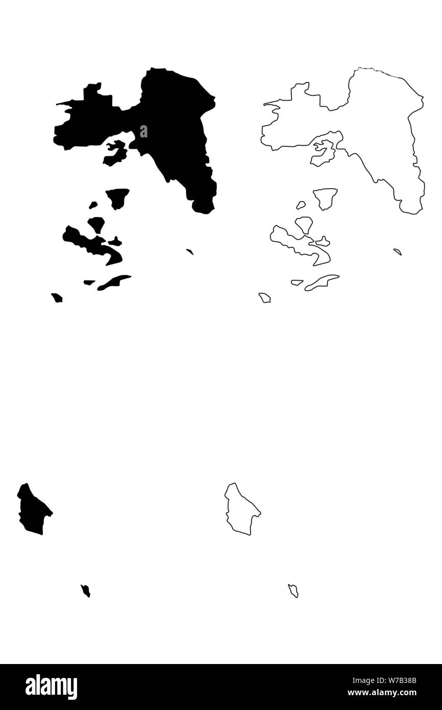 Attica Region (Greece, Hellenic Republic, Hellas) map vector ...