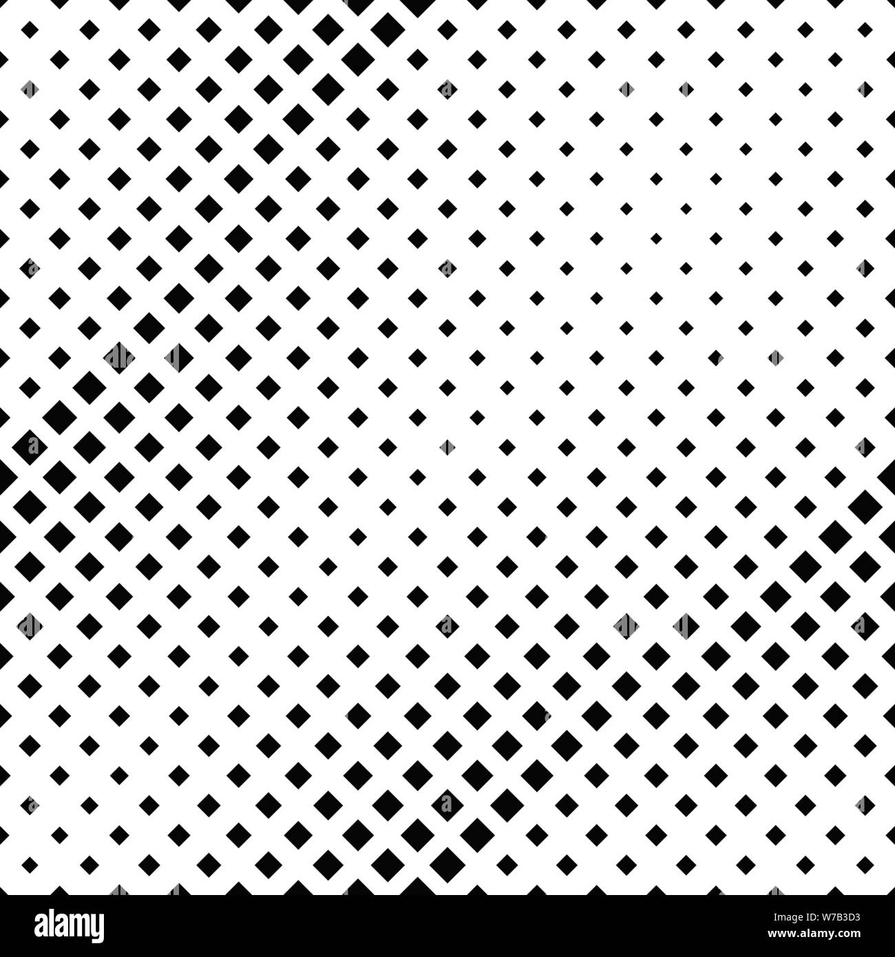 Monochrome seamless square pattern background design - black and white vector graphic from ...