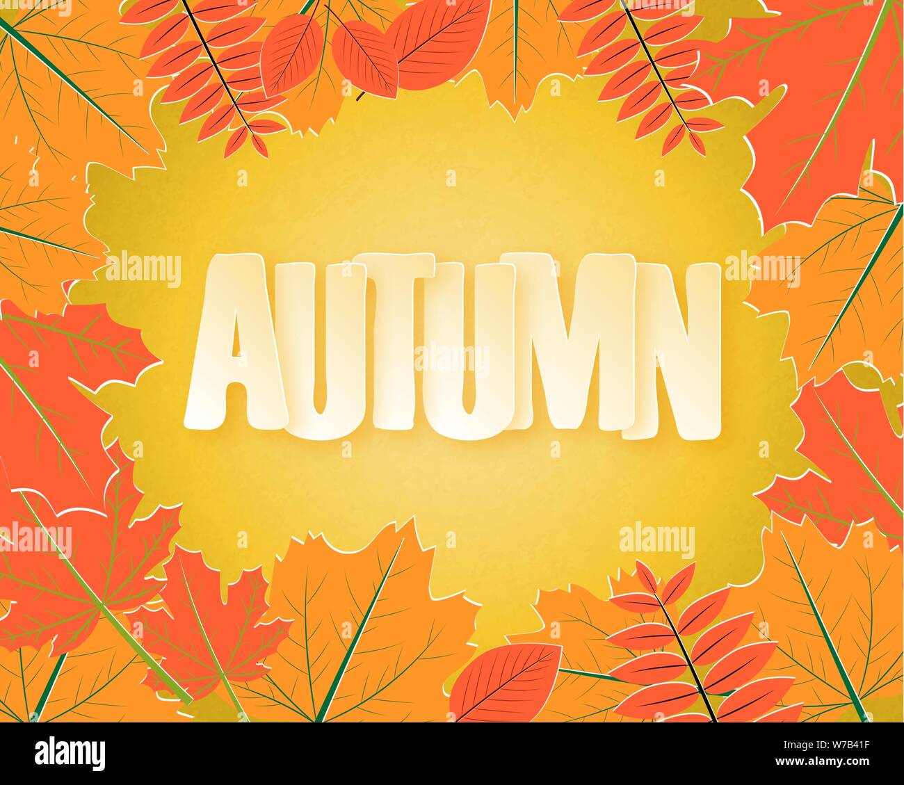 Autumn leafs background in paper cut style. Design for poster, flyer ...