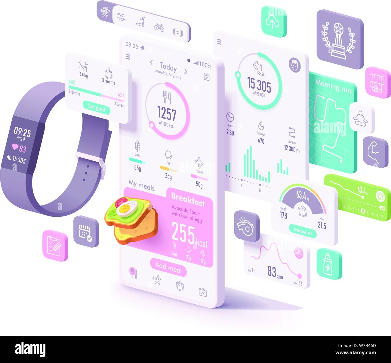 Vector fitness and diet app concept Stock Vector Image & Art - Alamy Vector fitness and diet app concept Stock Vector Image & Art - Alamy