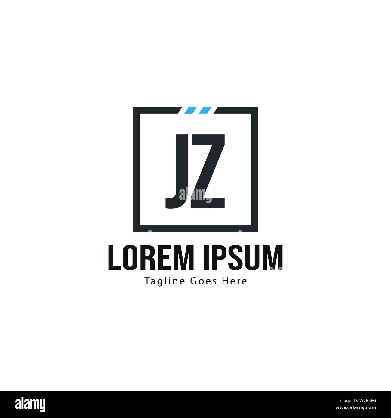 Initial JZ logo template with modern frame. Minimalist JZ letter logo ...