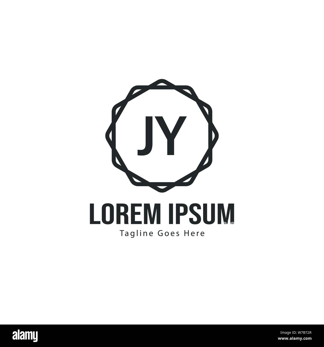 Initial JY logo template with modern frame. Minimalist JY letter logo ...