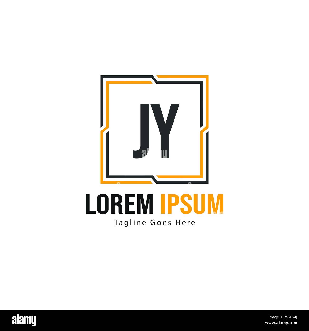 Initial JY logo template with modern frame. Minimalist JY letter logo ...