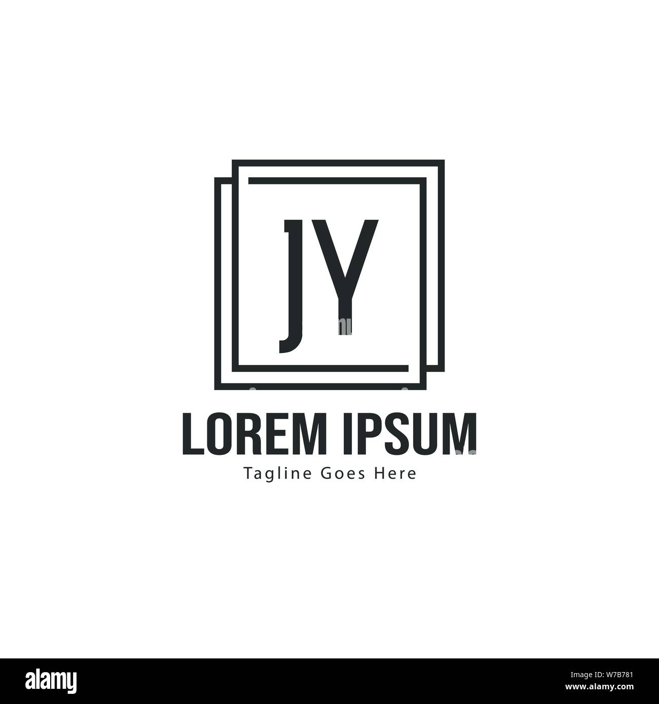 Initial JY logo template with modern frame. Minimalist JY letter logo ...