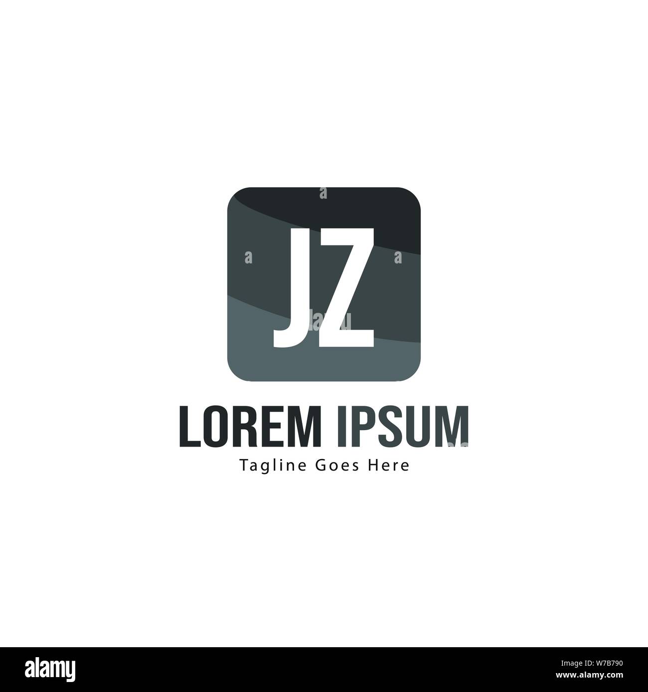 Initial JZ logo template with modern frame. Minimalist JZ letter logo ...