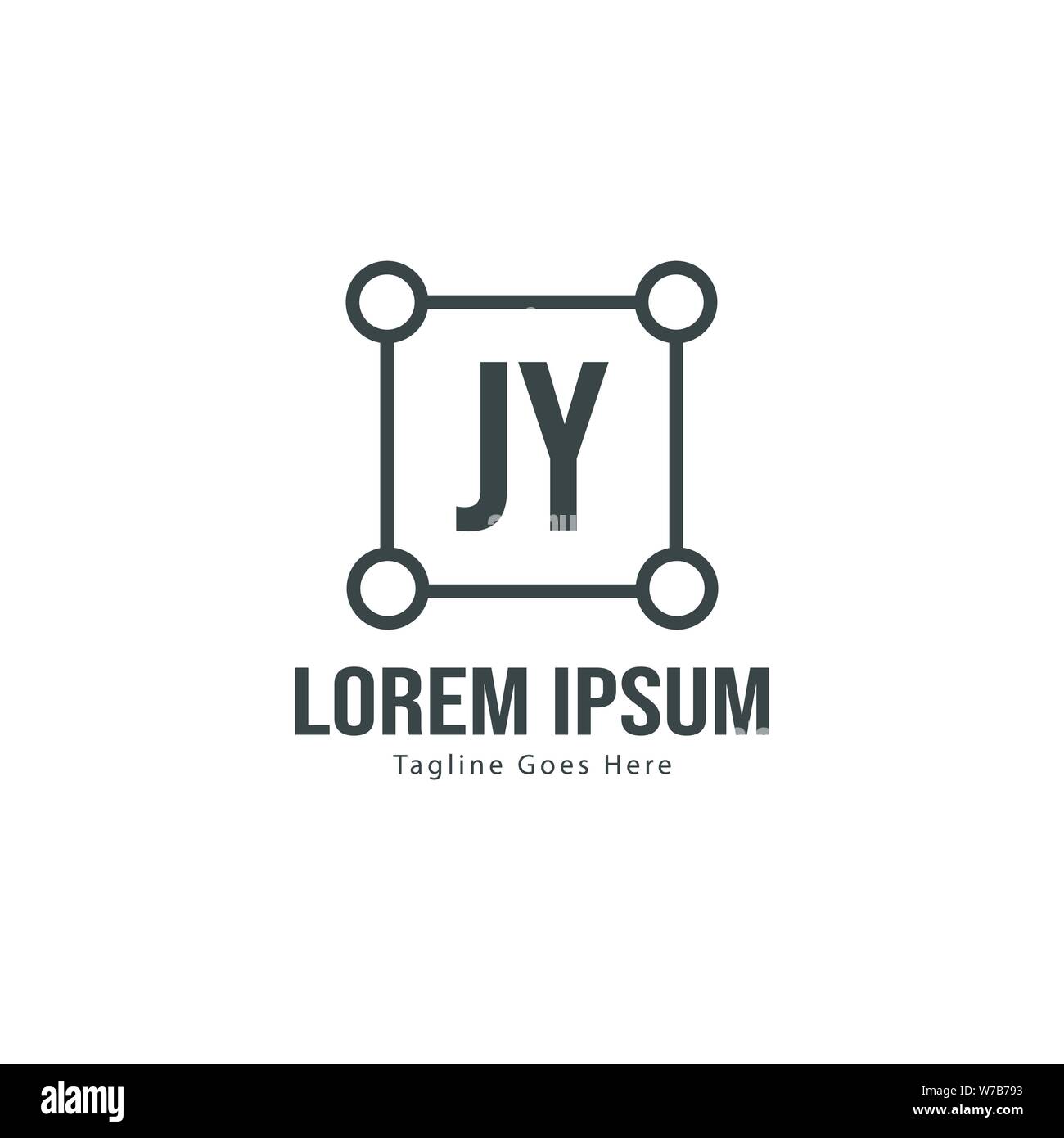 Initial JY logo template with modern frame. Minimalist JY letter logo ...