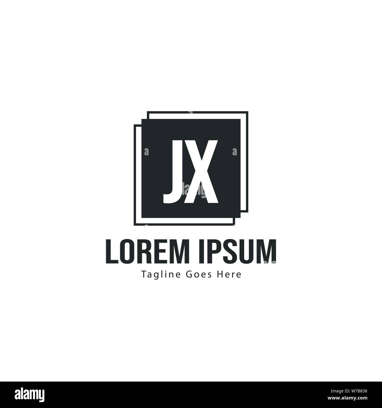 Initial JX logo template with modern frame. Minimalist JX letter logo vector illustration design ...