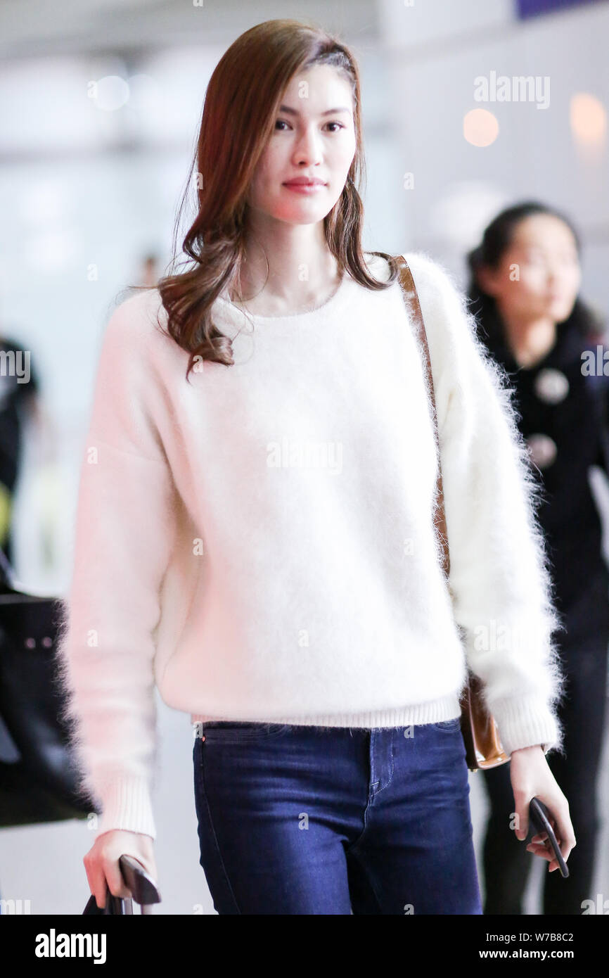 Chinese model He Sui is pictured at the Beijing Capital International ...