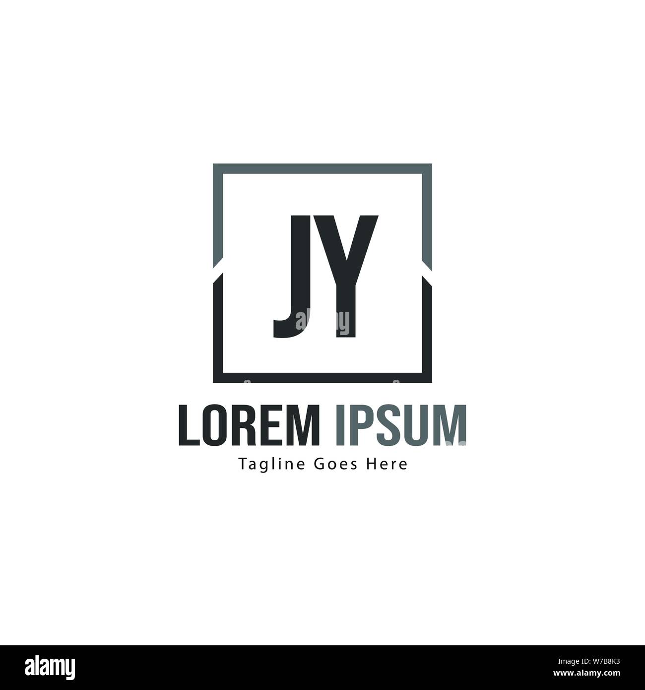 Initial JY logo template with modern frame. Minimalist JY letter logo ...