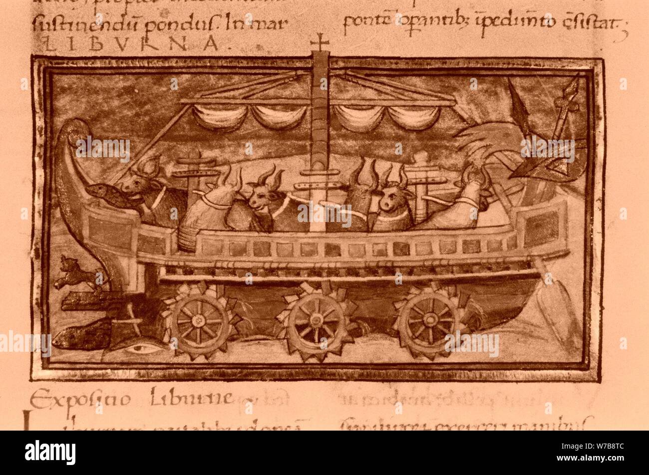 De Rebus Bellicis obra anonima 364-378 d.C. - sepia Stock Photo - Alamy