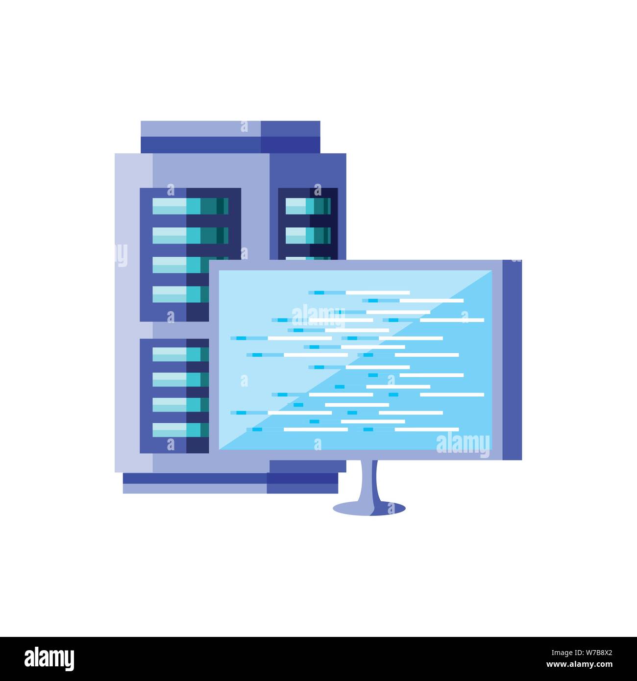 data center with monitor computer vector illustration design Stock ...