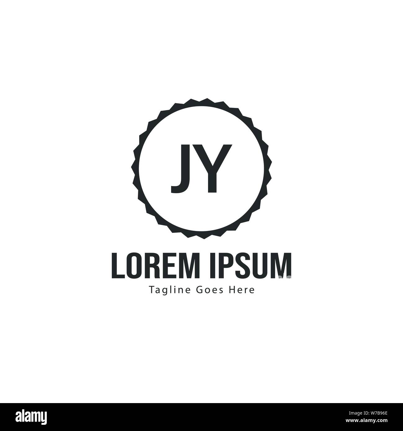 Initial JY logo template with modern frame. Minimalist JY letter logo ...
