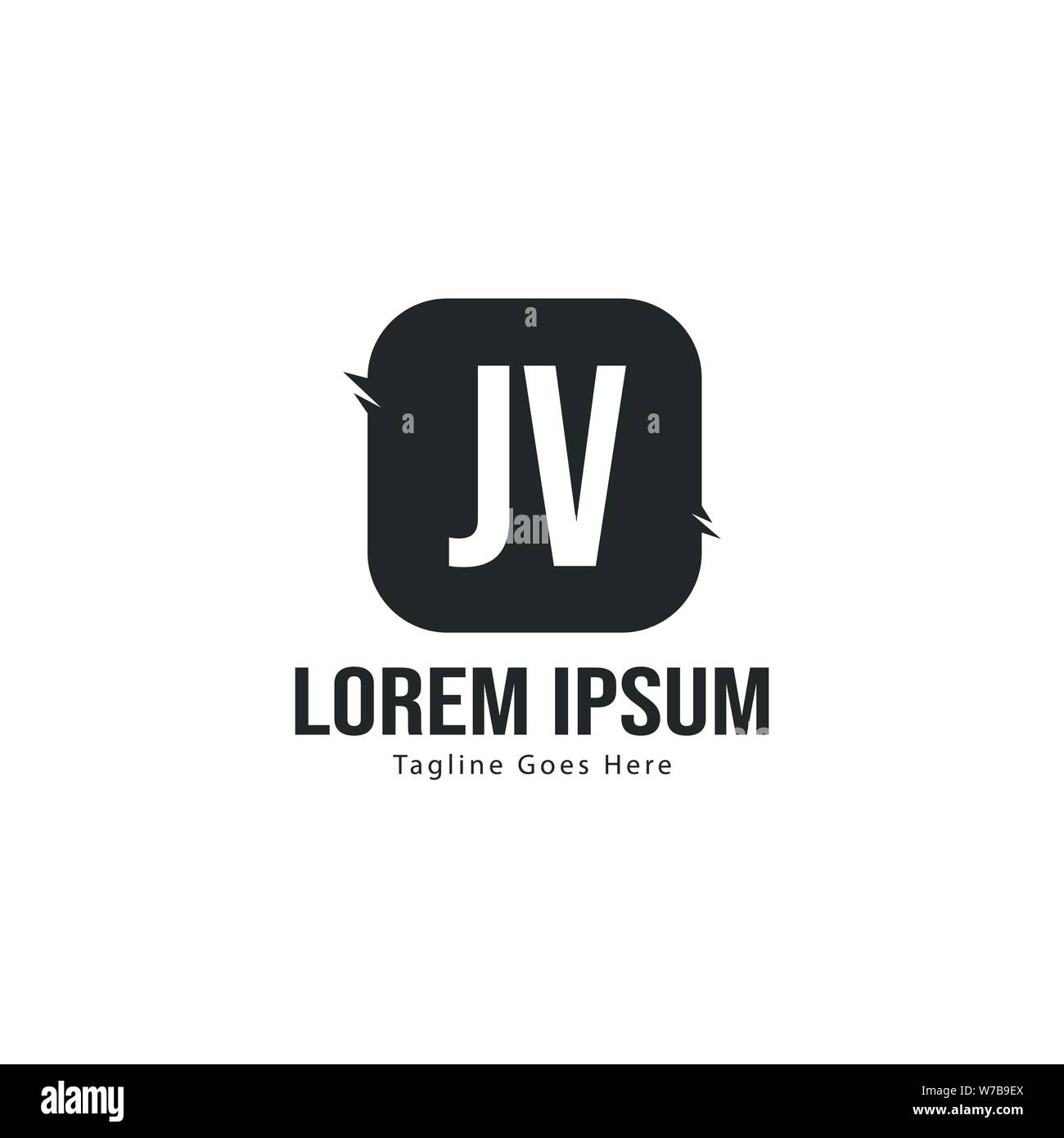 Initial JV logo template with modern frame. Minimalist JV letter logo ...