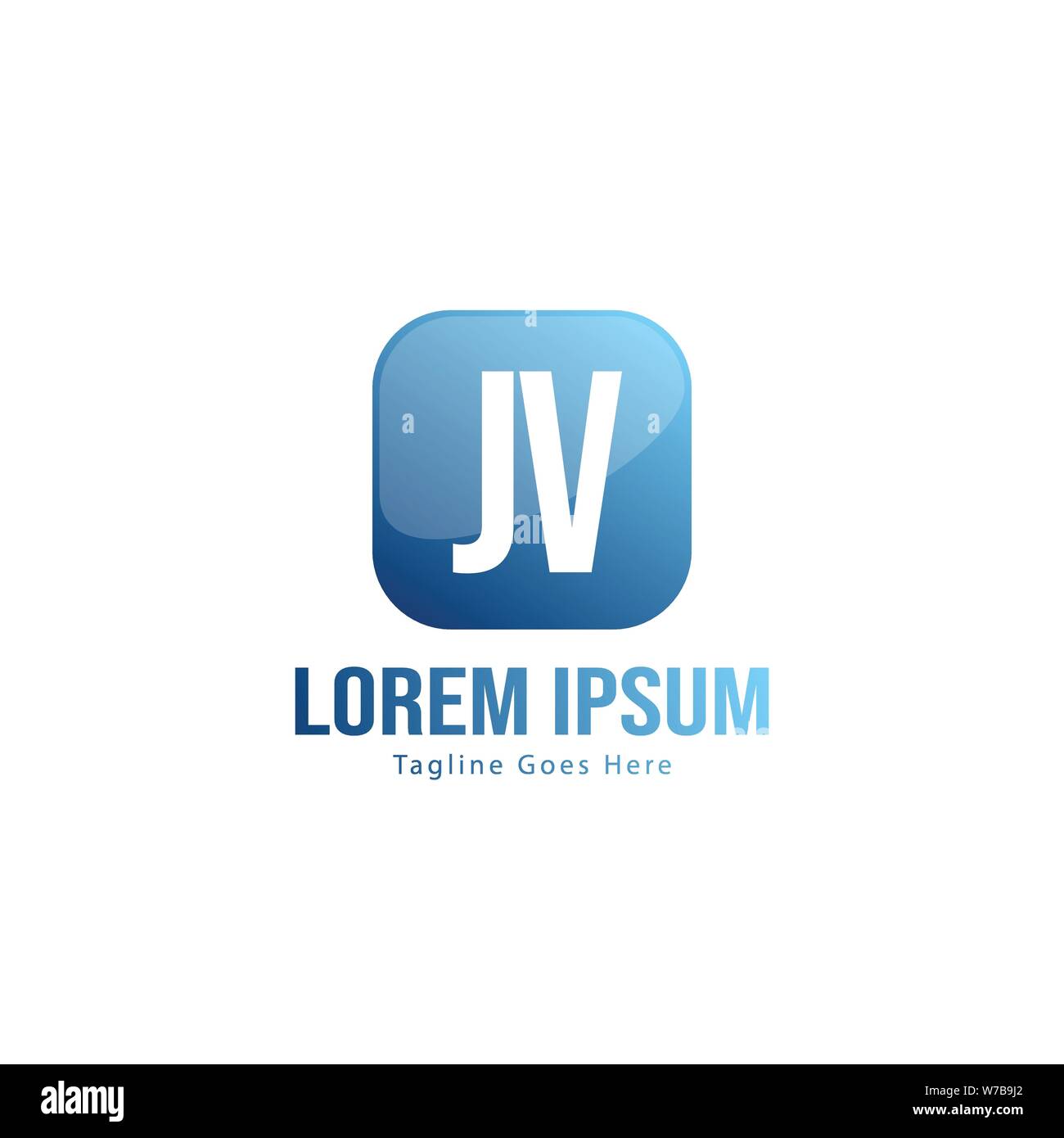 Initial JV logo template with modern frame. Minimalist JV letter logo ...