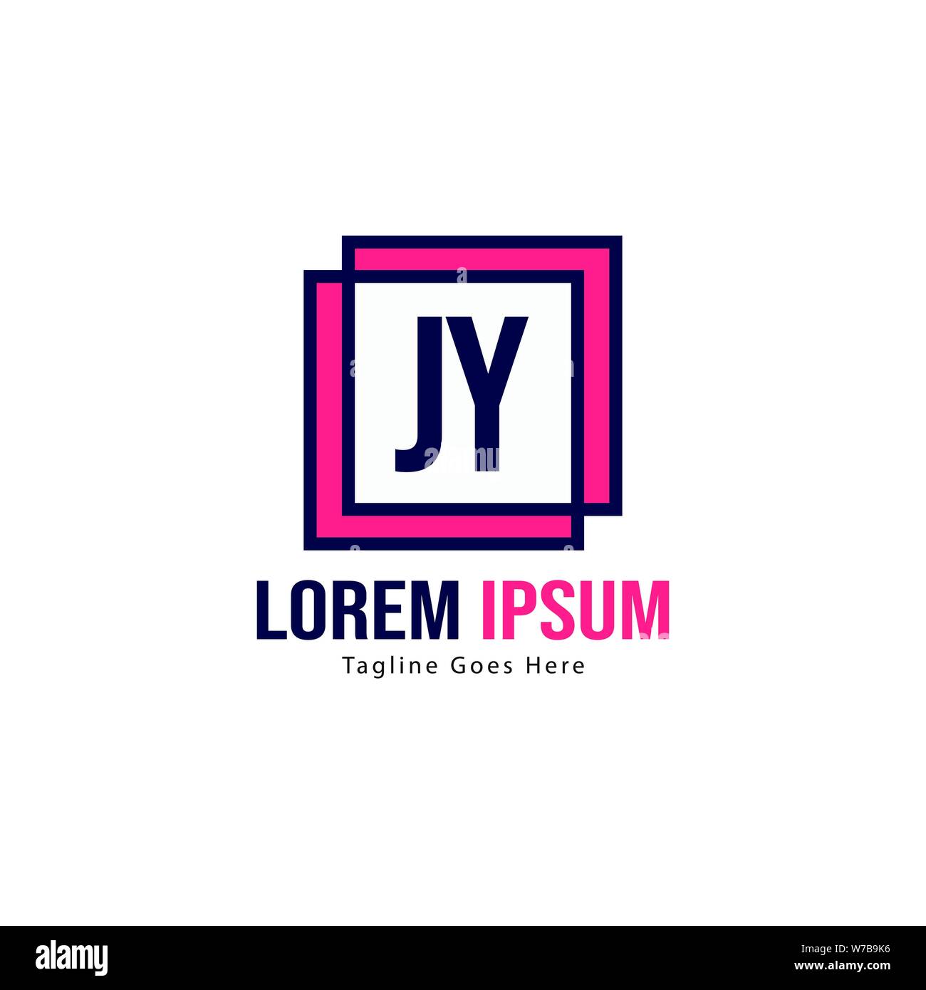 Initial JY logo template with modern frame. Minimalist JY letter logo ...